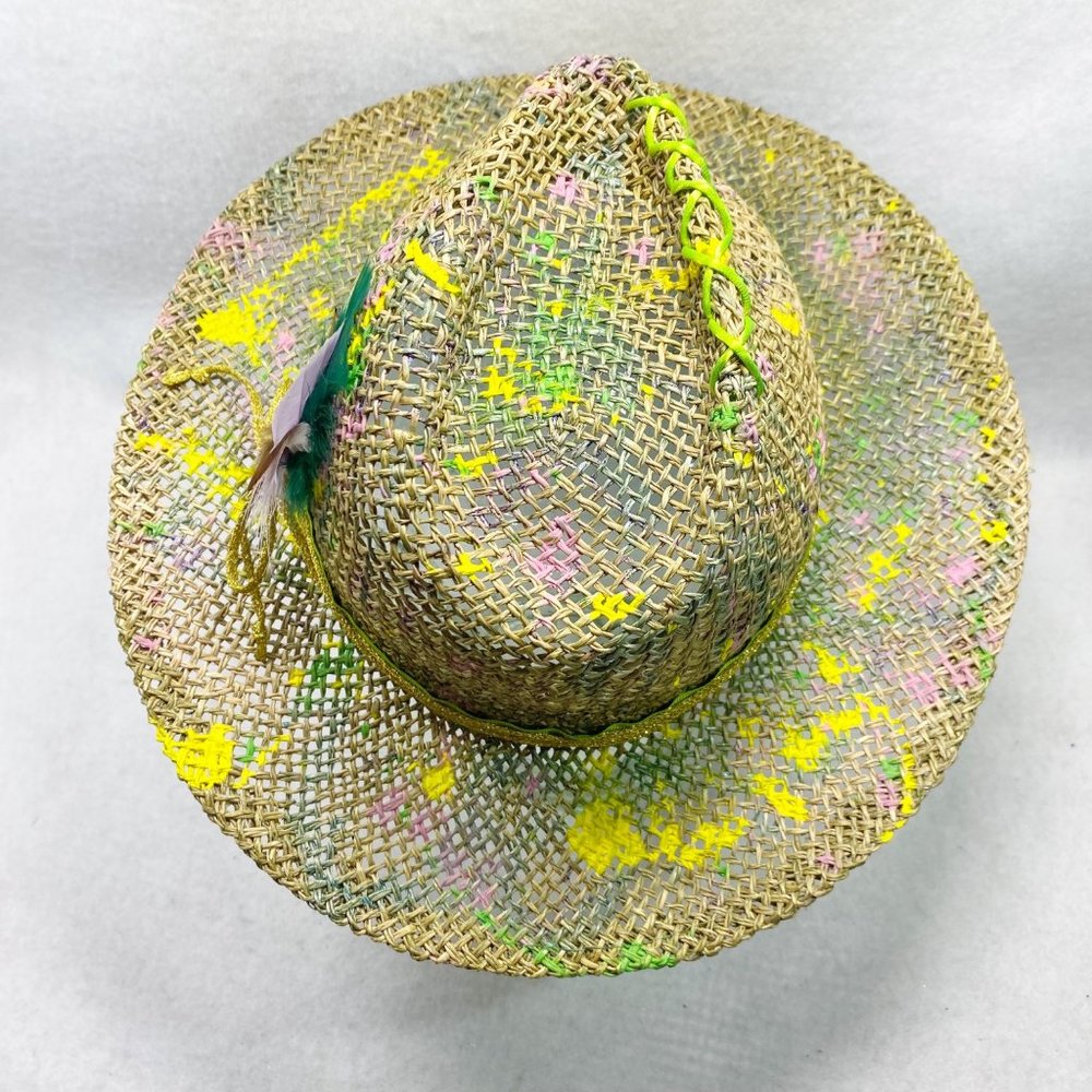 Paint Splatter Straw Rancher Os - Gem